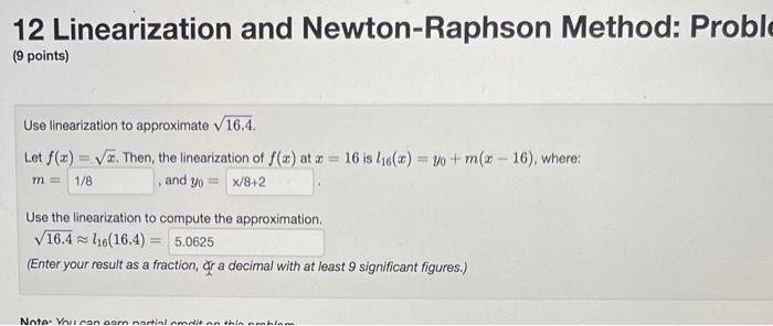 Solved 12 Linearization and Newton-Raphson Method: Probl (9 | Chegg.com