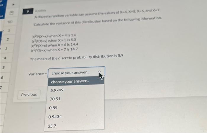 Solved A discrete random variable can assume the values of | Chegg.com