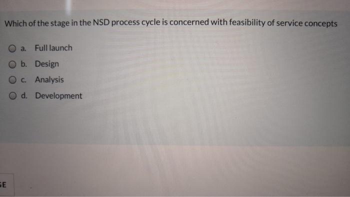 Solved Which of the stage in the NSD process cycle is | Chegg.com