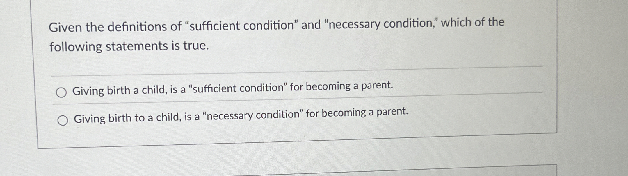 Solved Given the definitions of "sufficient condition" and | Chegg.com