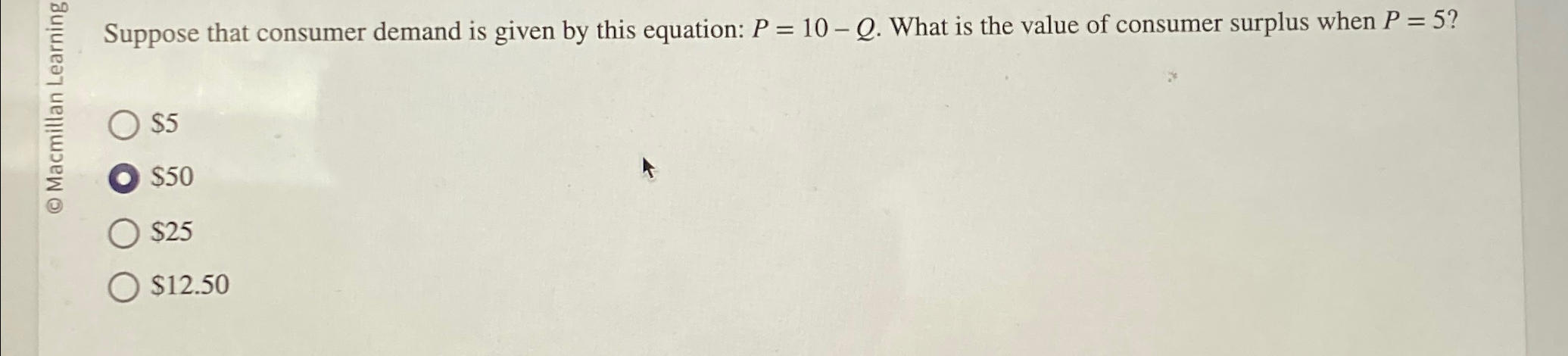 Solved C0∞?= ﻿Suppose that consumer demand is given by this | Chegg.com