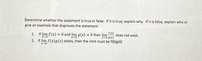 Solved Determine whether the statement is true or false. If | Chegg.com