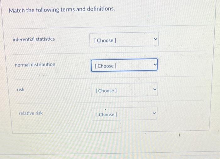 Solved Match the following terms and definitions. | Chegg.com