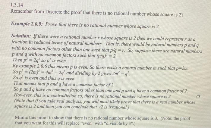 Solved Remember from Discrete the proof that thẻre is no | Chegg.com