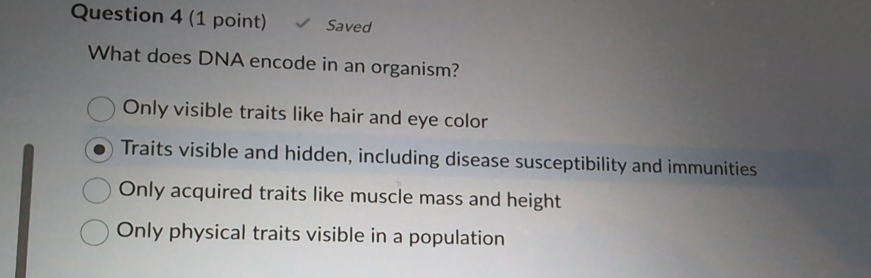 Question 4 (1 point)SavedWhat does DNA encode in an | Chegg.com Question 4 (1 point)SavedWhat does DNA encode in an | Chegg.com