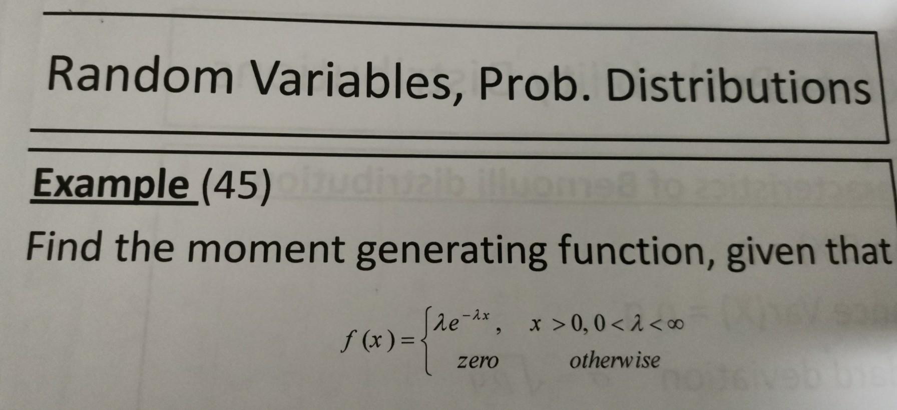 Solved Random Variables, Prob. Distributions Example (45) | Chegg.com