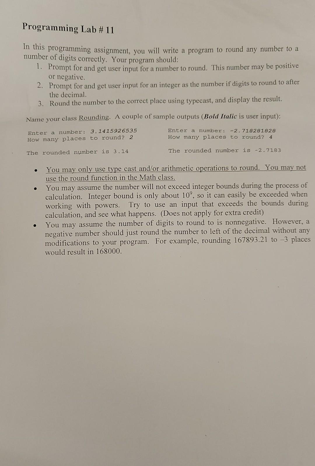 Solved Programming Lab #11 In this programming assignment, | Chegg.com