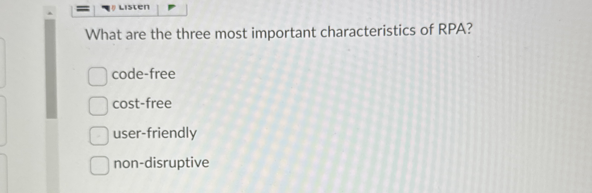 Solved What are the three most important characteristics of | Chegg.com