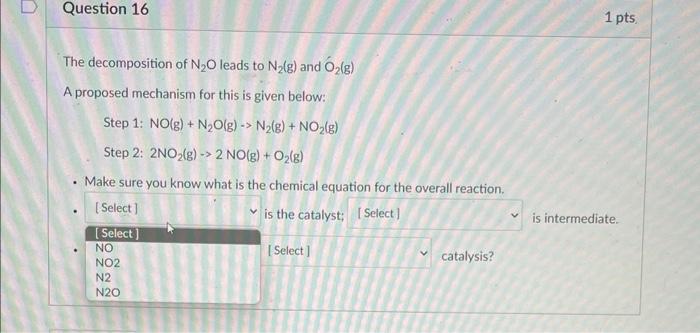 Solved The decomposition of N2O leads to N2( g) and O2( g) A | Chegg.com