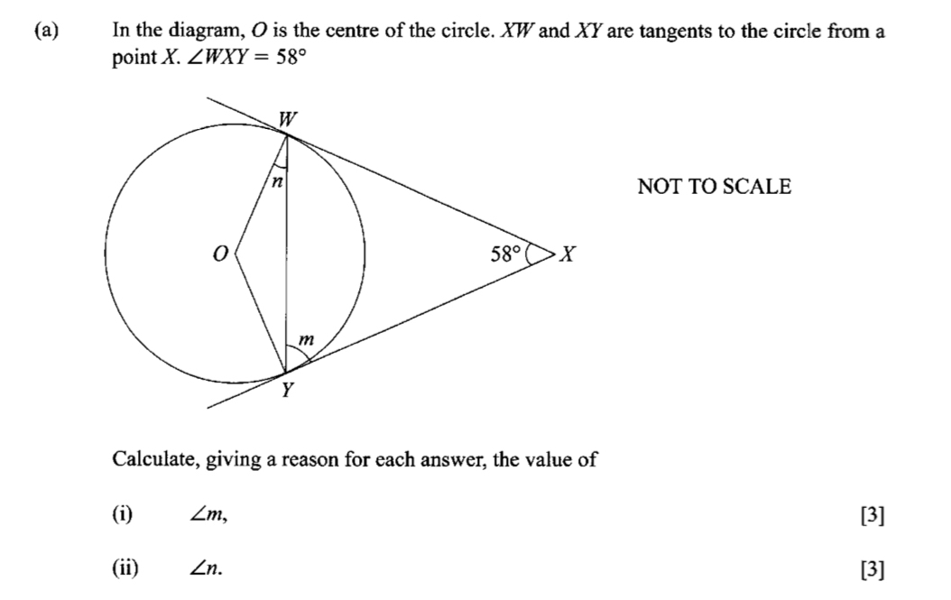 Solved (a) ﻿In the diagram, O ﻿is the centre of the circle. | Chegg.com