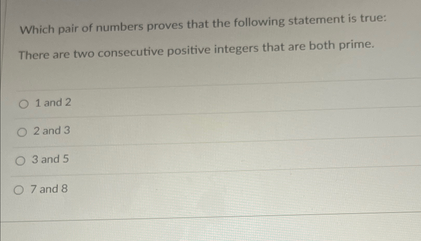 Solved Which pair of numbers proves that the following | Chegg.com