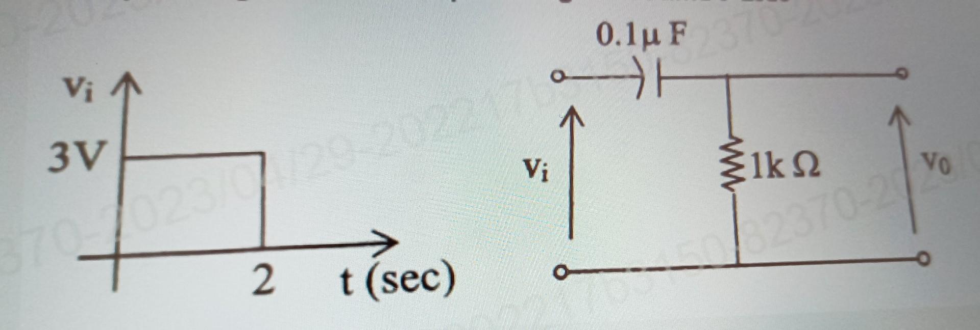 Solved A square pulse of 3 volts amplitude is applied C-R | Chegg.com