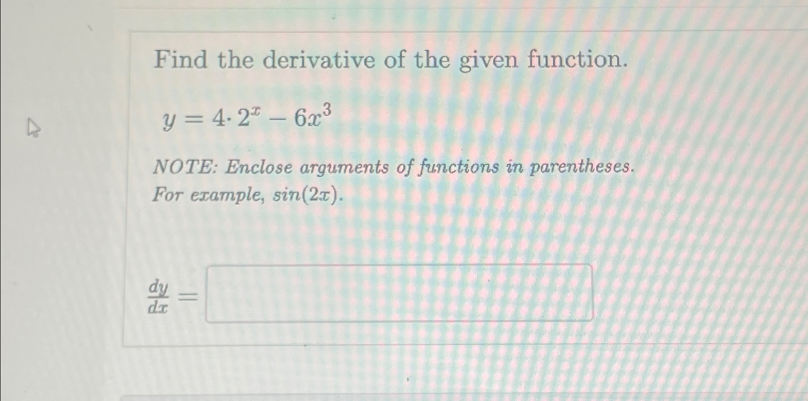 Solved Find the derivative of the given | Chegg.com