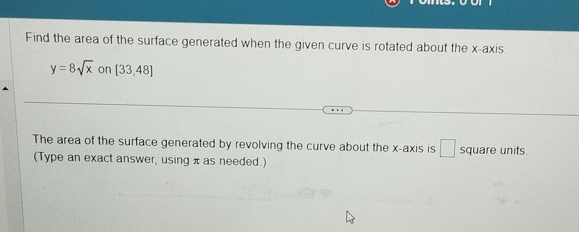 Solved Find the area of the surface generated when the given | Chegg.com