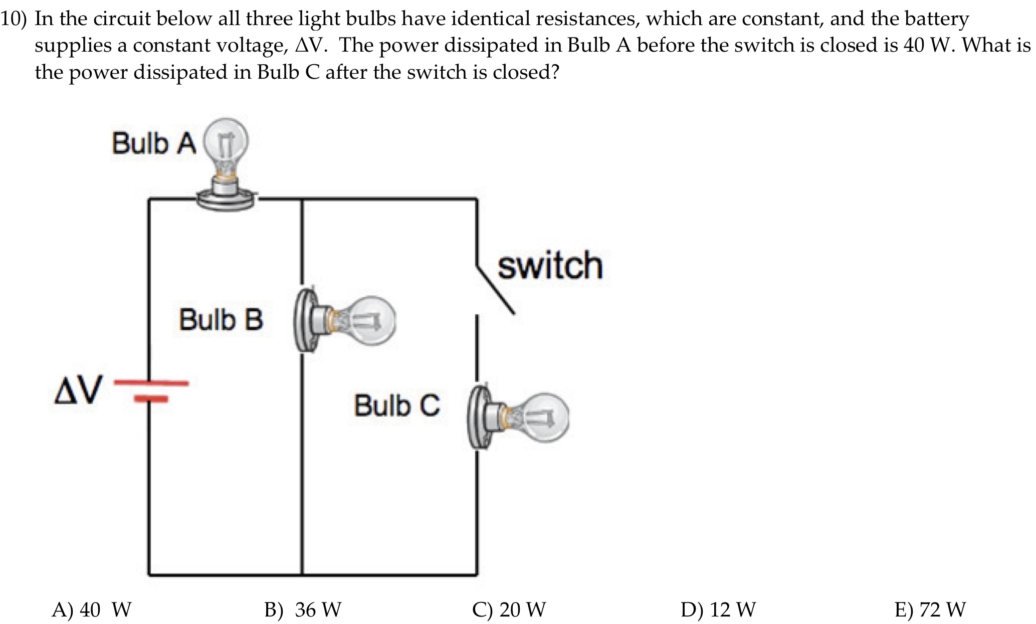 Solved In the circuit below all three light bulbs have | Chegg.com