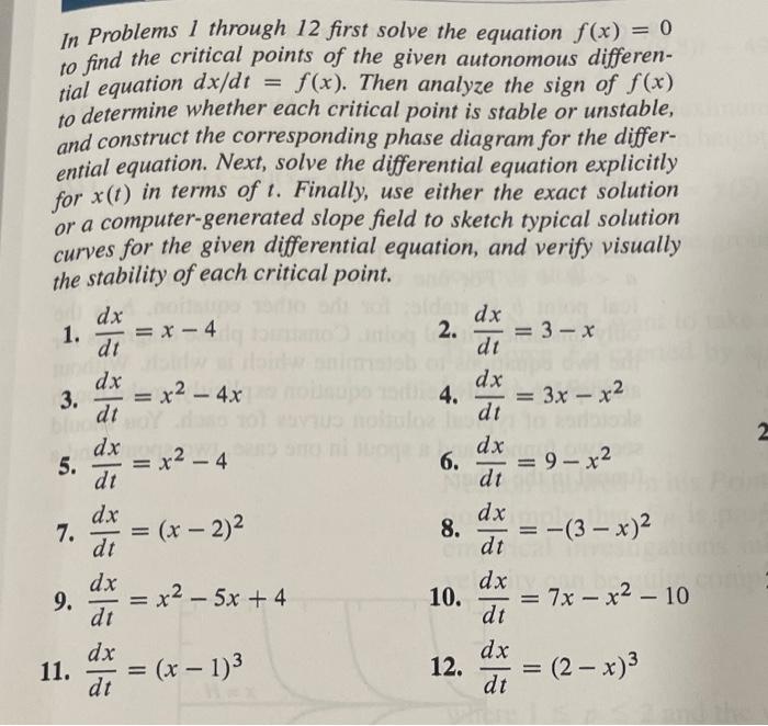Solved In Problems 1 through 12 first solve the equation | Chegg.com