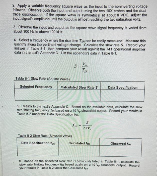 Solved 1. Connect the noninverting voltage follower circuit | Chegg.com