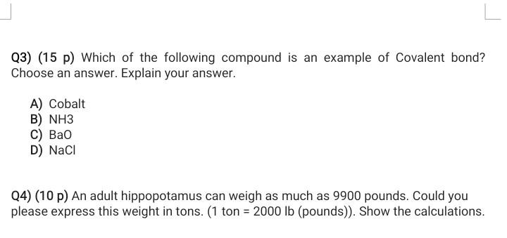 Solved Q3) (15 p) Which of the following compound is an | Chegg.com
