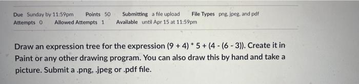 Solved Due Sunday by 11:59pm Points 50 Attempts 0 Allowed | Chegg.com