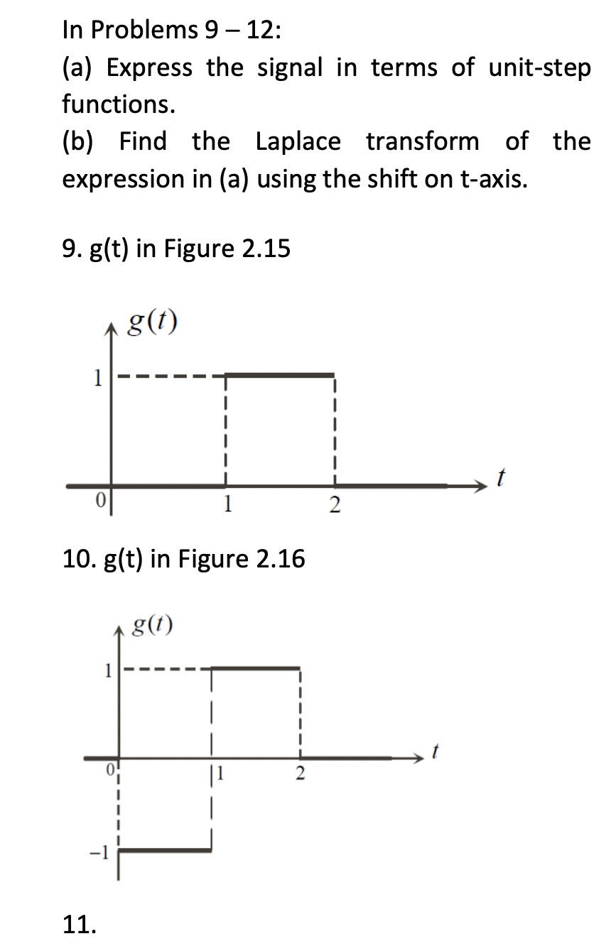 In Problems 9-12:(a) ﻿Express the signal in terms of | Chegg.com