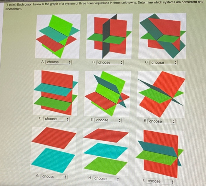 Solved bolnt) Each graph below is the graph of a system of | Chegg.com