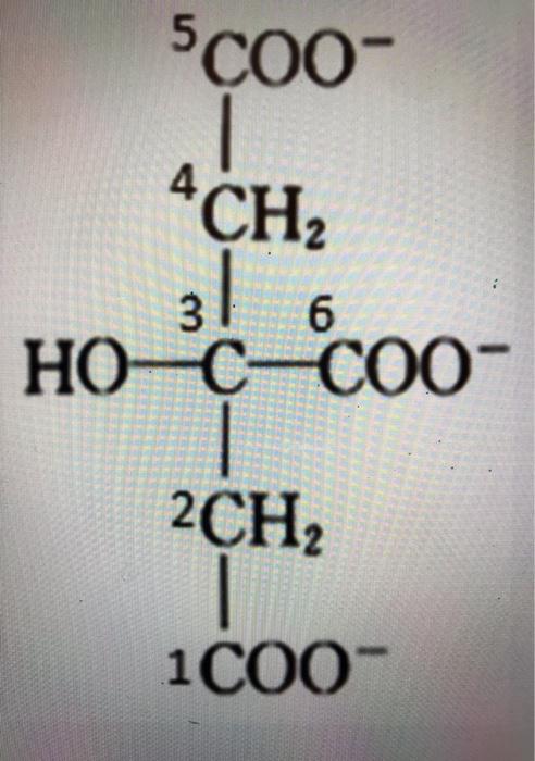 Solved which carbon of citrate is the first carbon to be | Chegg.com