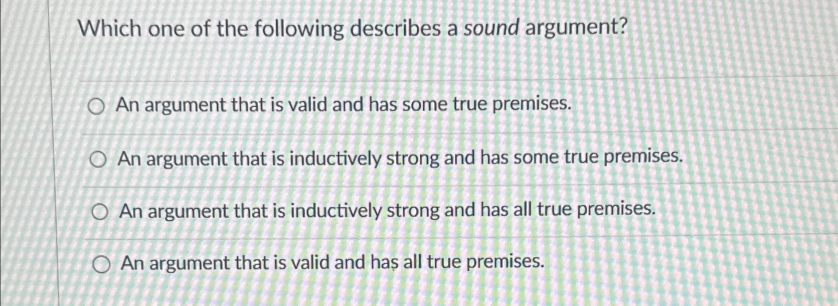 Solved Which one of the following describes a sound | Chegg.com