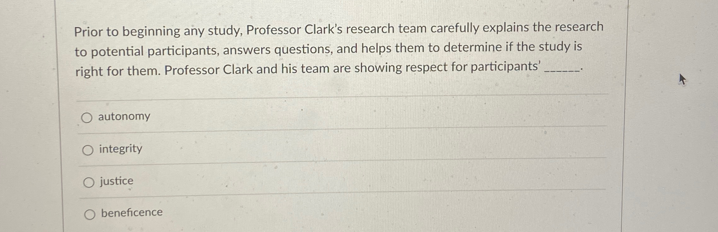 Solved Prior to beginning any study, Professor Clark's | Chegg.com
