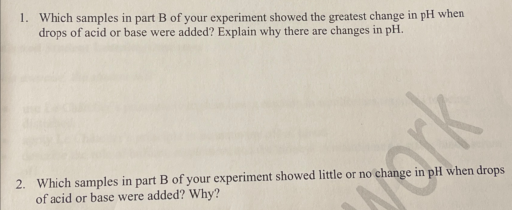 B. ﻿Procedure and Observations for Effect of Buffers | Chegg.com