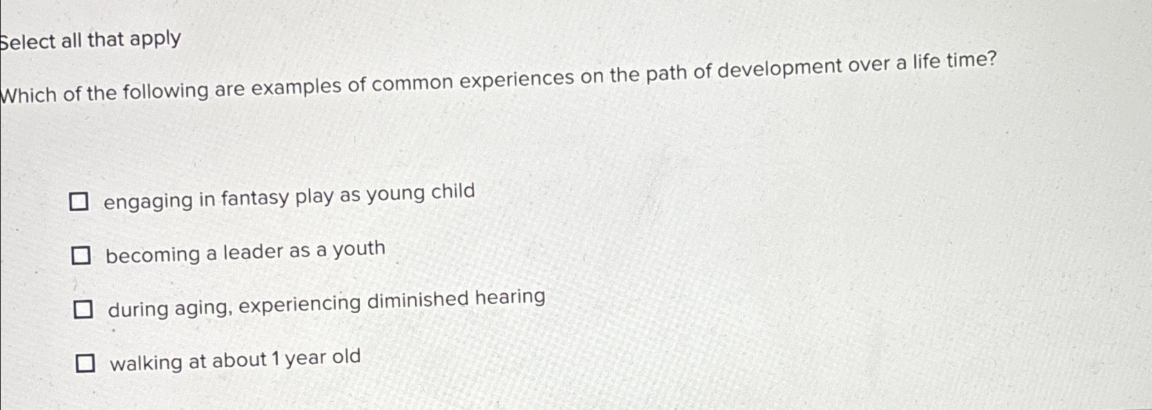 Solved Select all that applyWhich of the following are | Chegg.com