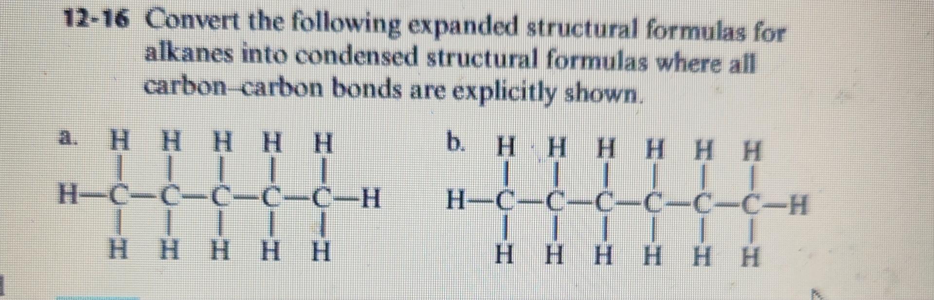 Solved 12-16 ﻿Convert the following expanded structural | Chegg.com