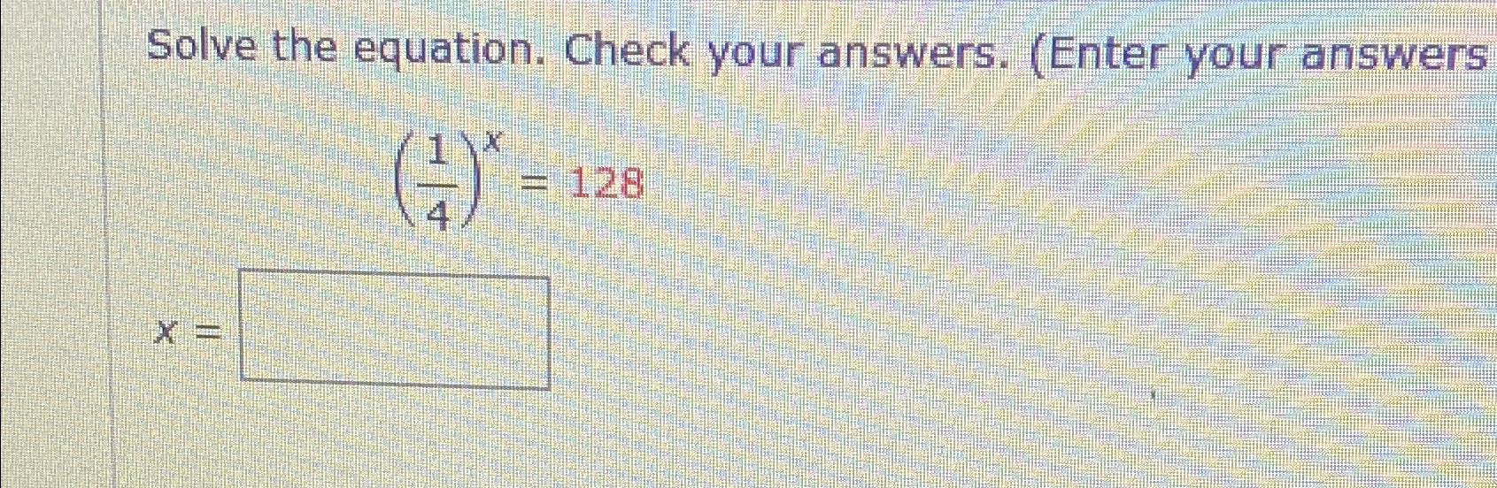 Solved Solve the equation. Check your answers. (Enter your | Chegg.com