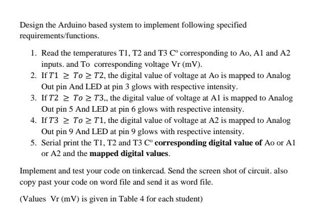 Design The Arduino Based System To Implement 9396