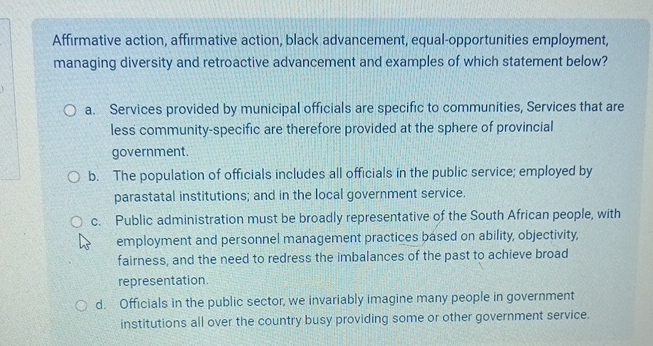 Solved Affirmative action, affirmative action, black | Chegg.com