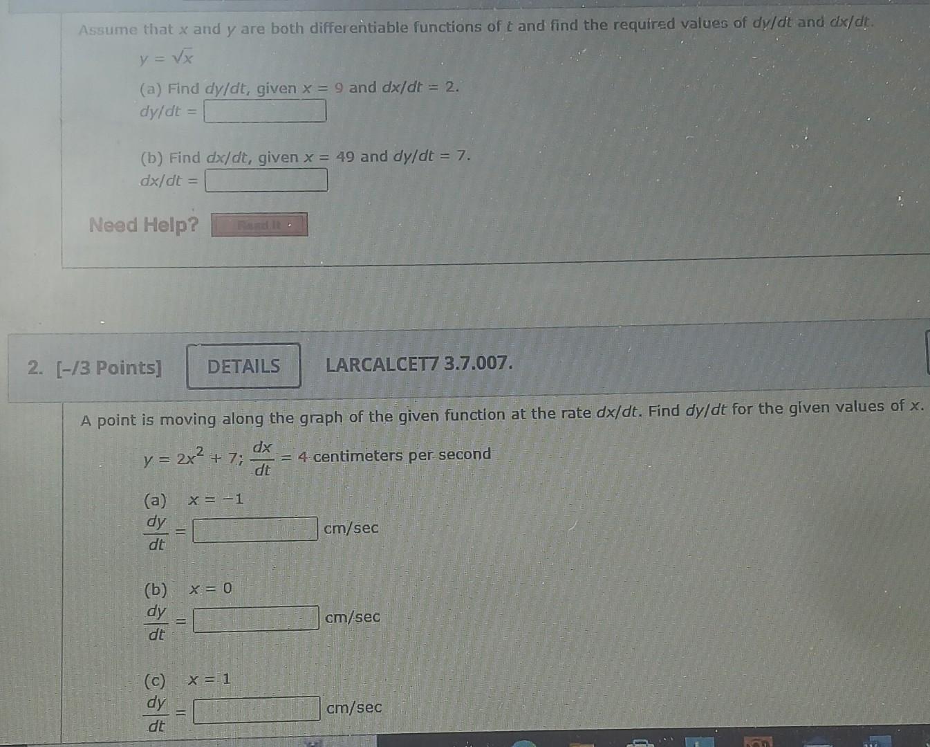 Solved Assume that x and y are both differentiable functions | Chegg.com