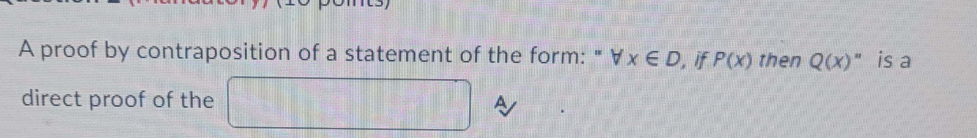 Solved discrete mathA proof by contraposition of a statement | Chegg.com