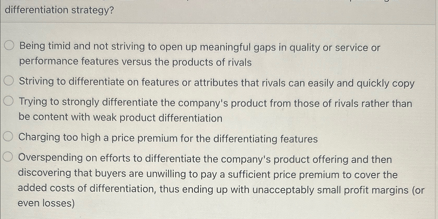 Solved differentiation strategy?Being timid and not striving | Chegg.com