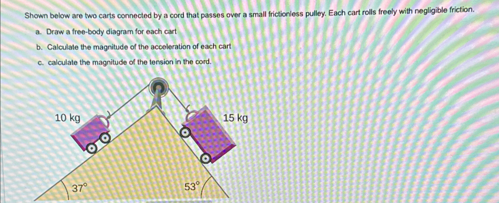 Solved Shown below are two carts connected by a cord that | Chegg.com