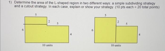 Solved Determine the area of the L-shaped region in two | Chegg.com
