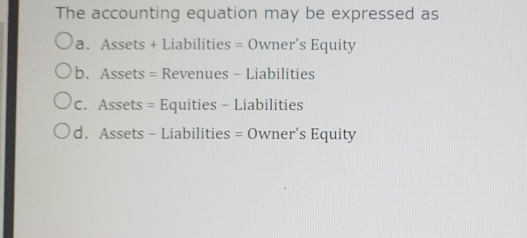 Solved Owner's withdrawals Oa. increase cash Ob. increase | Chegg.com