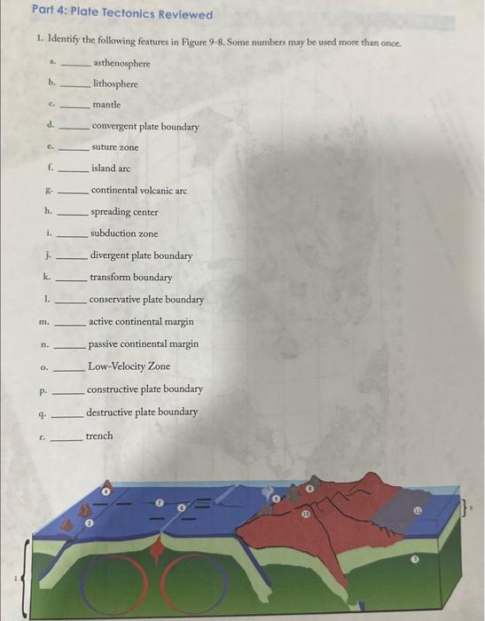 Solved 1. Identify the following features in Figure 9-8. | Chegg.com