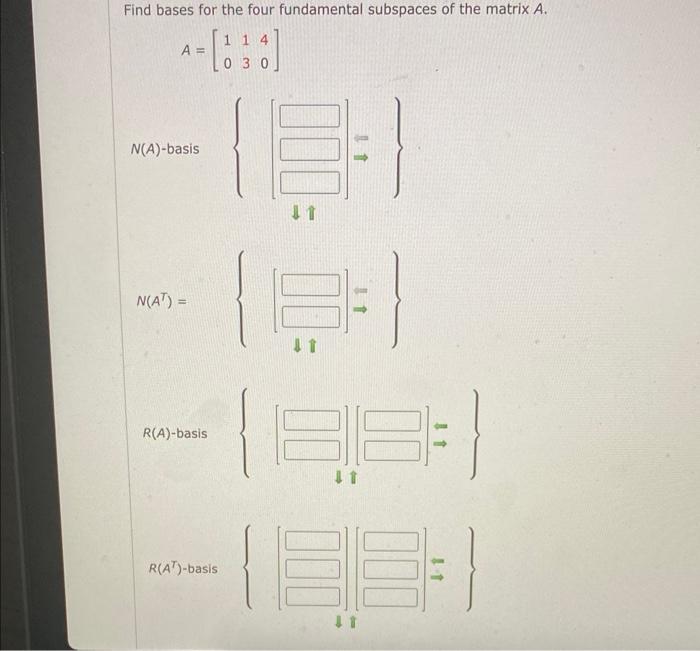 Solved Find bases for the four fundamental subspaces of the | Chegg.com