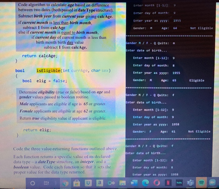 Solved Date Structure (Record) Create a Visual Studio CH | Chegg.com