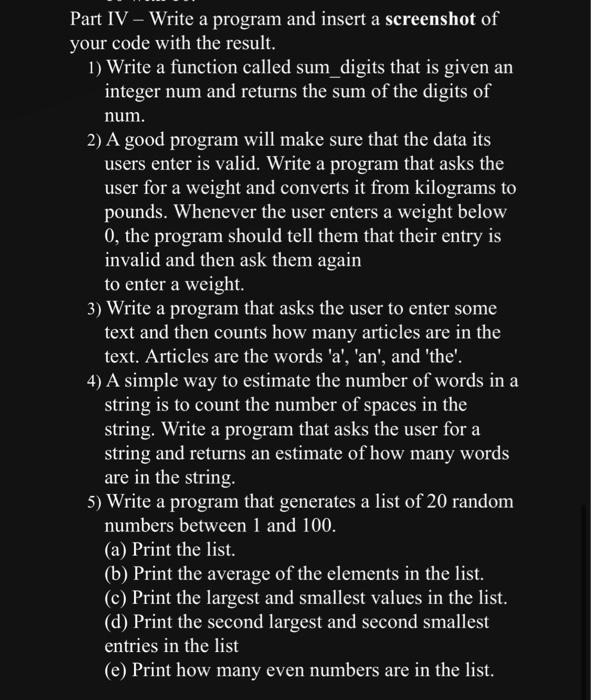 Solved Part I- True or False 1) The input function's job is | Chegg.com