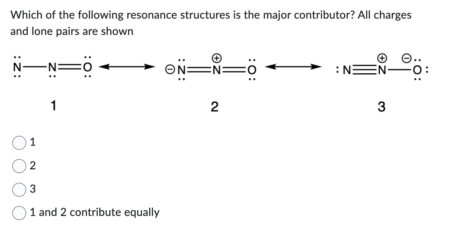 Which of the following resonance structures is the | Chegg.com