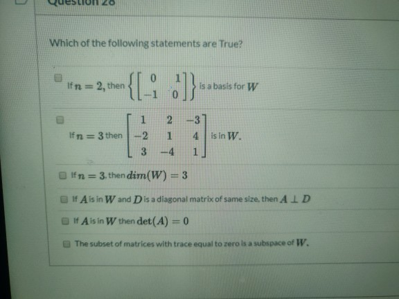 Solved let v equal m (nxn) be the vector space of n x n | Chegg.com