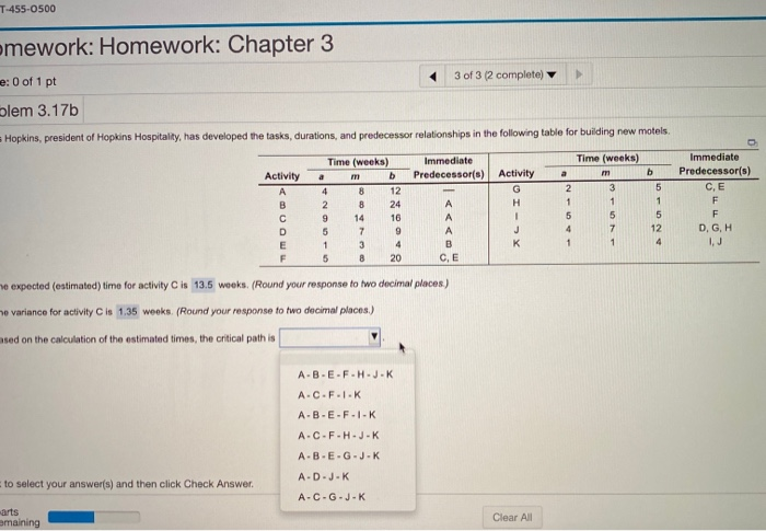 Solved T-455-0500 mework: Homework: Chapter 3 e: 0 of 1 pt 3 | Chegg.com Solved T-455-0500 mework: Homework: Chapter 3 e: 0 of 1 pt 3 | Chegg.com