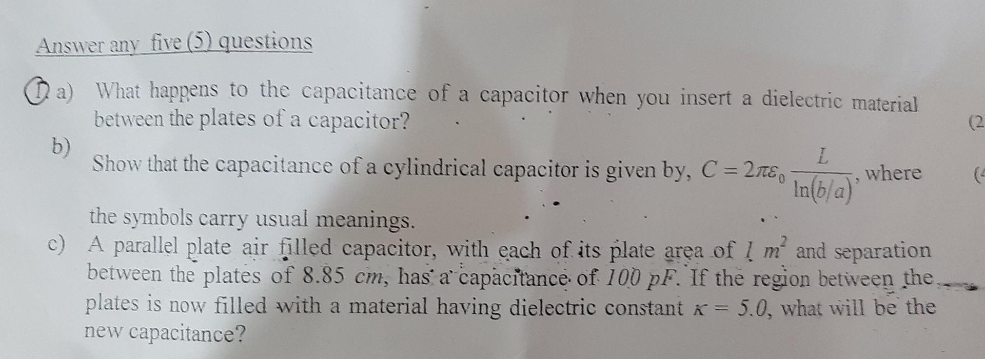 Solved Answer any five (5) questions (1) a) What happens to | Chegg.com