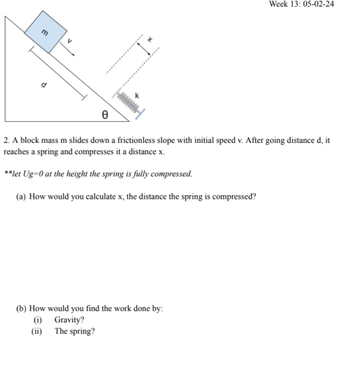Solved Week 13: 05-02-24A block mass m ﻿slides down a | Chegg.com