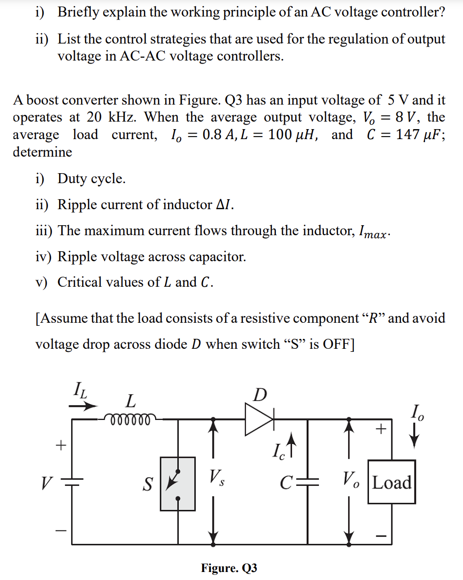 Solved i) ﻿Briefly explain the working principle of an AC | Chegg.com